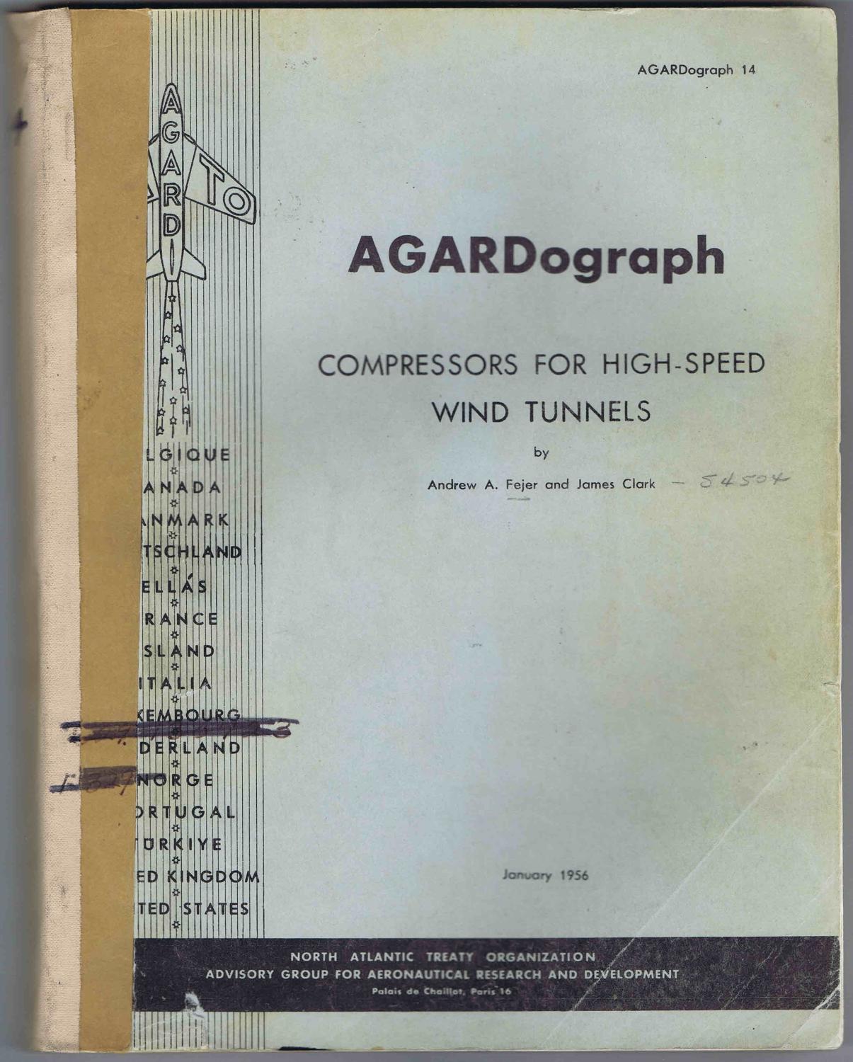 AGARD, COMPRESSORS FOR HIGH-SPEED WIND TUNNELS, AGARDograph 14 de Fejer ...