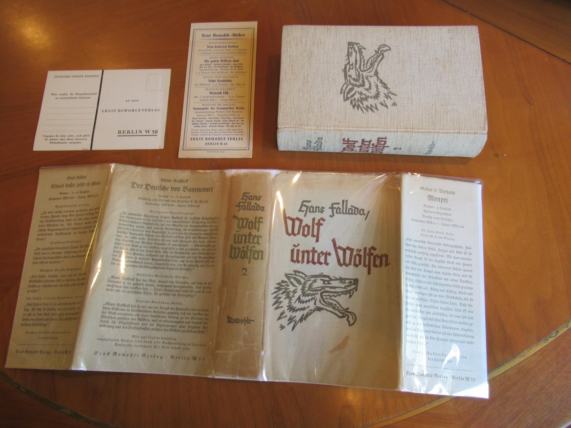 Wolf Unter Wolfen. Volume 2 (With Dust Jacket) by Fallada, Hans: Near ...