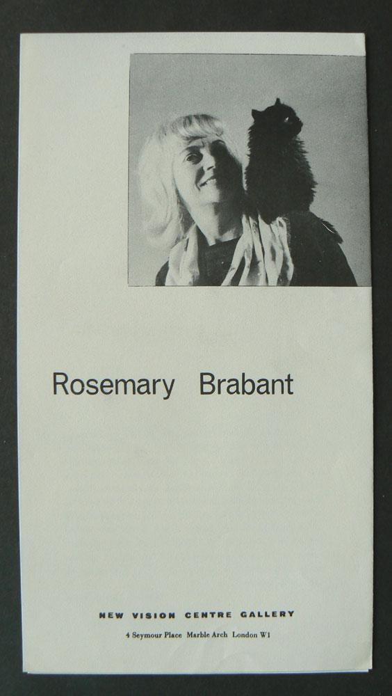 Rosemary Brabant. New Vision Centre Gallery, August 19th-September 7th ...