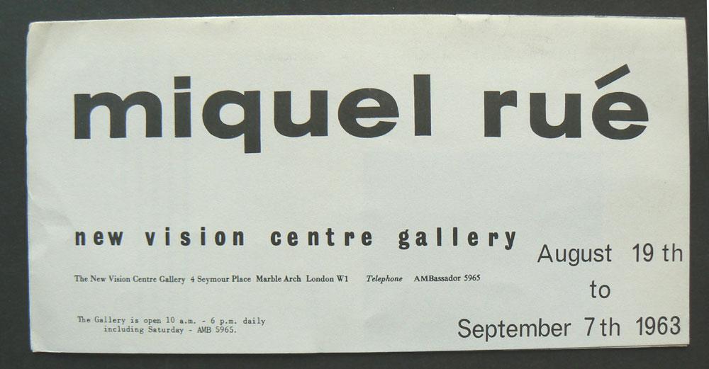 Miquel Rué. New Vision Centre Gallery, August 19th to September 7th ...