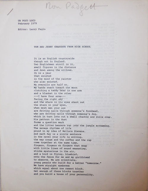 Tom and Jerry Graduate From High School and Other Poems in Un Poco Loco ...