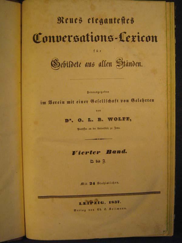 Neues elegantestes Conversations-Lexicon (Conversations-Lexikon) für ...