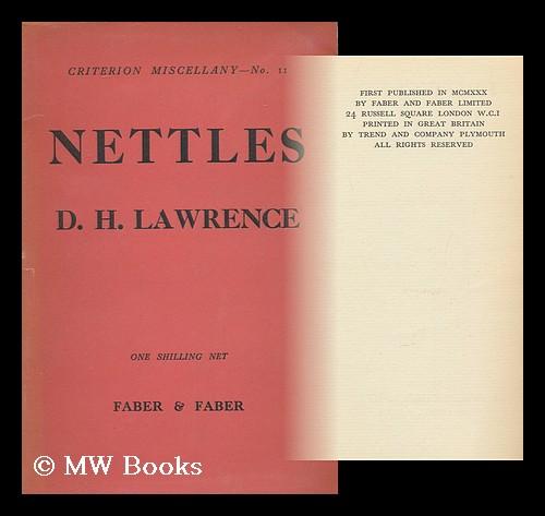Nettles / by D. H. Lawrence par Lawrence, David Herbert (1885-1930): (1930) First Edition. | MW ...