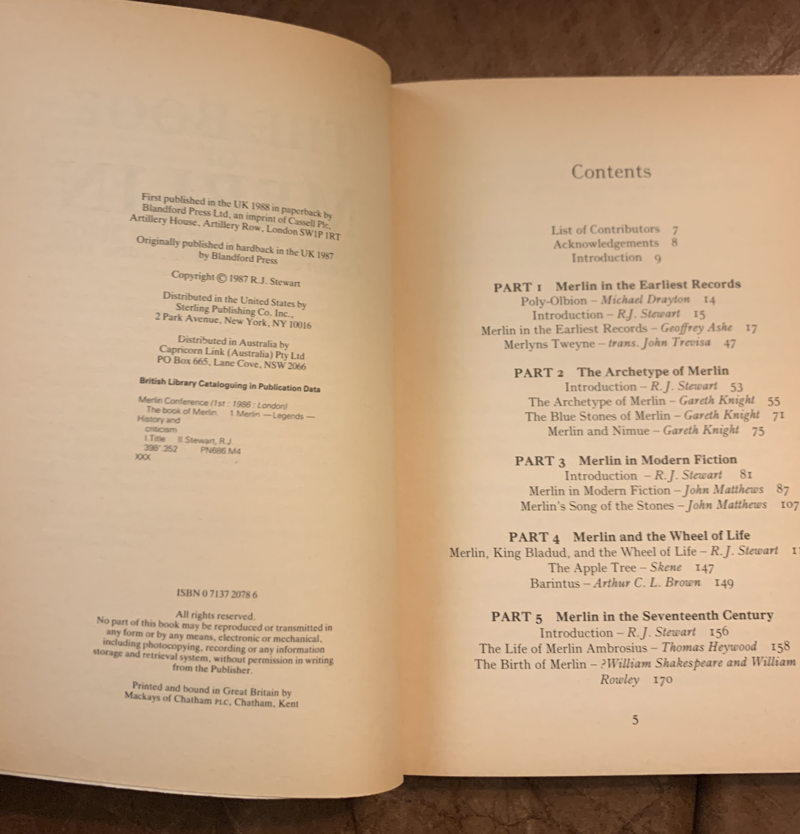 The Book of Merlin Insights from the Merlin Conference by R. J. Stewart ...