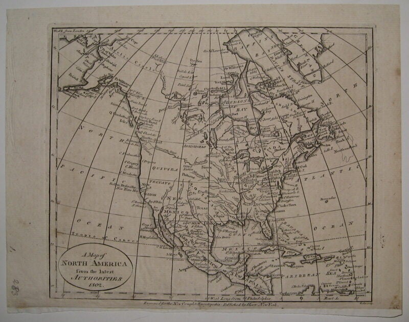 A Map of North America from the Latest Authorities 1802 by PAYNE, John ...
