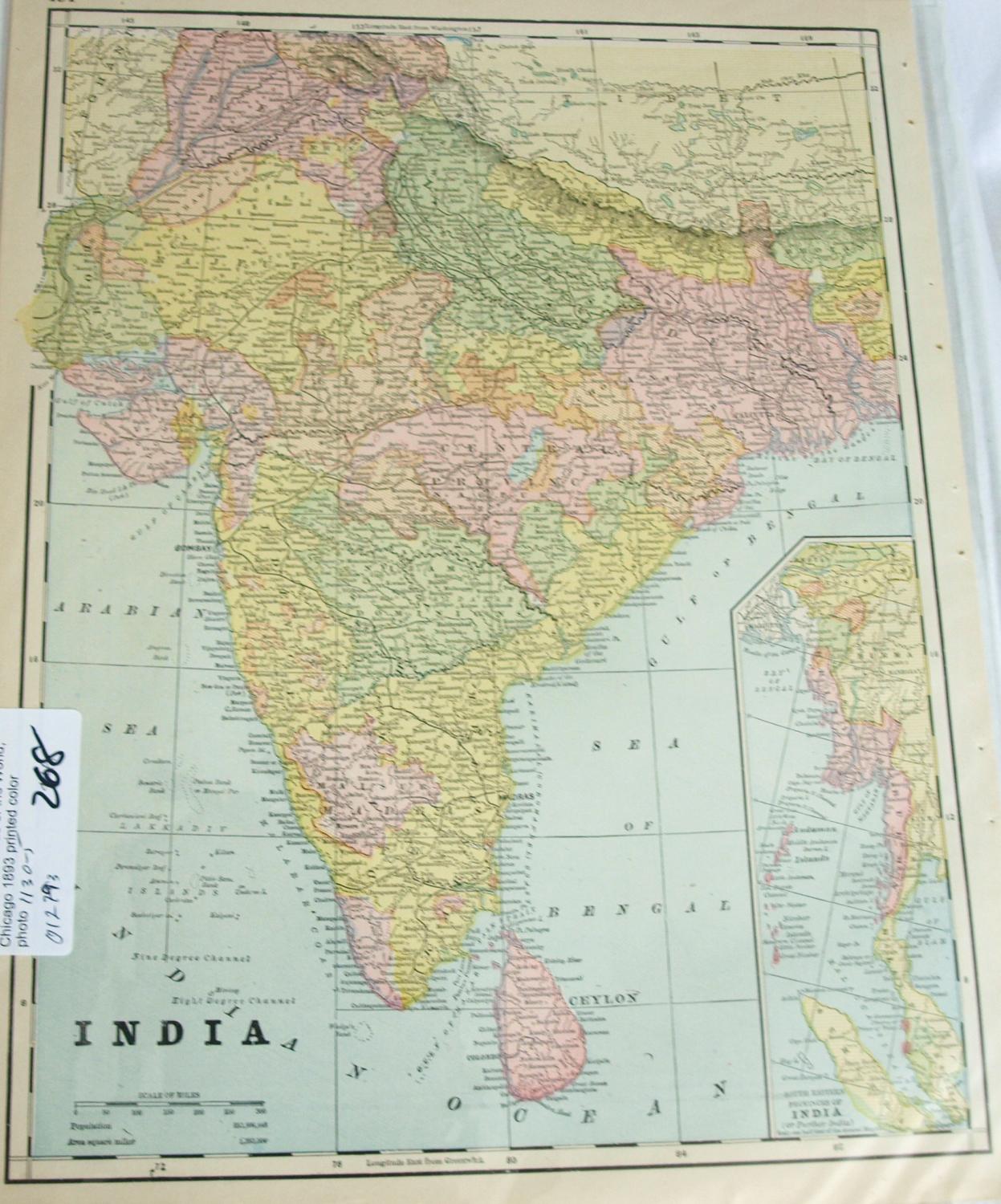 Iliff's Imperial Atlas of the World; 2 Maps: India and Egypt, Arabia ...