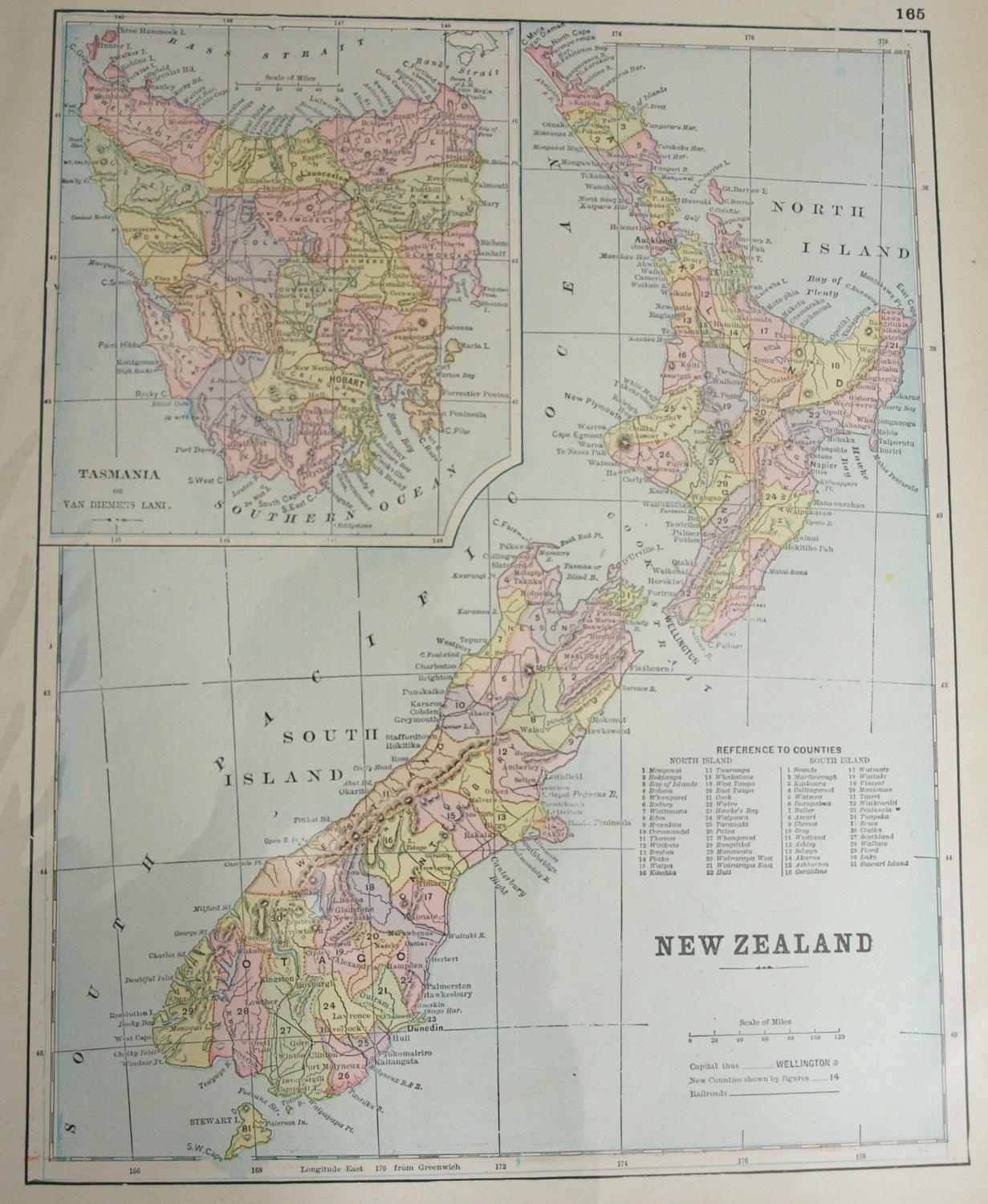 Iliff's Imperial Atlas Map of New Zealand with Half-page of North ...