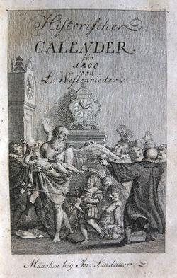 Historischer Calender für 1800. von WESTENRIEDER, L. : | Antiquariat ...