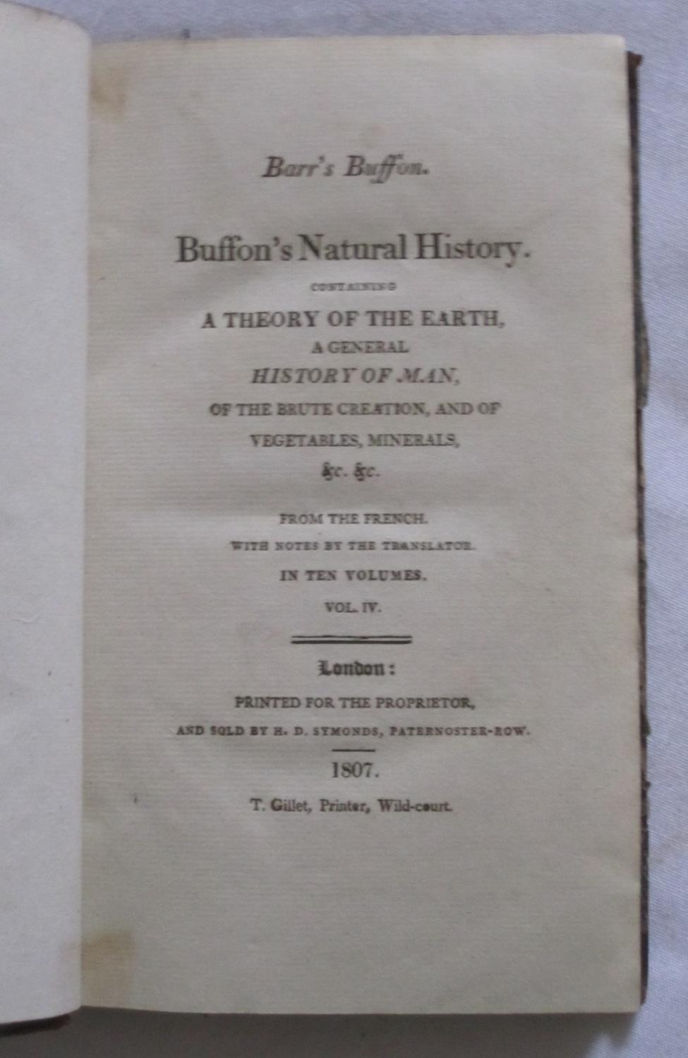 Barr's Buffon. Buffon's Natural History, Containing a Theory of the ...
