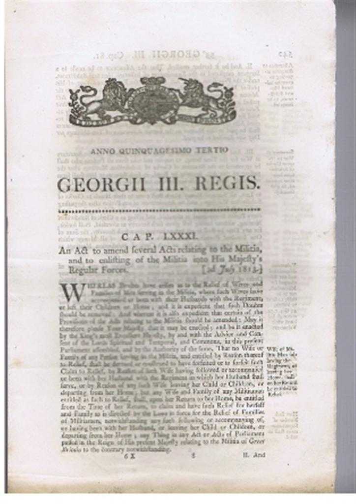 Anno Quinquagesimo Tertio, Georgii III Regis. CAP. LXXXI. An Act to ...