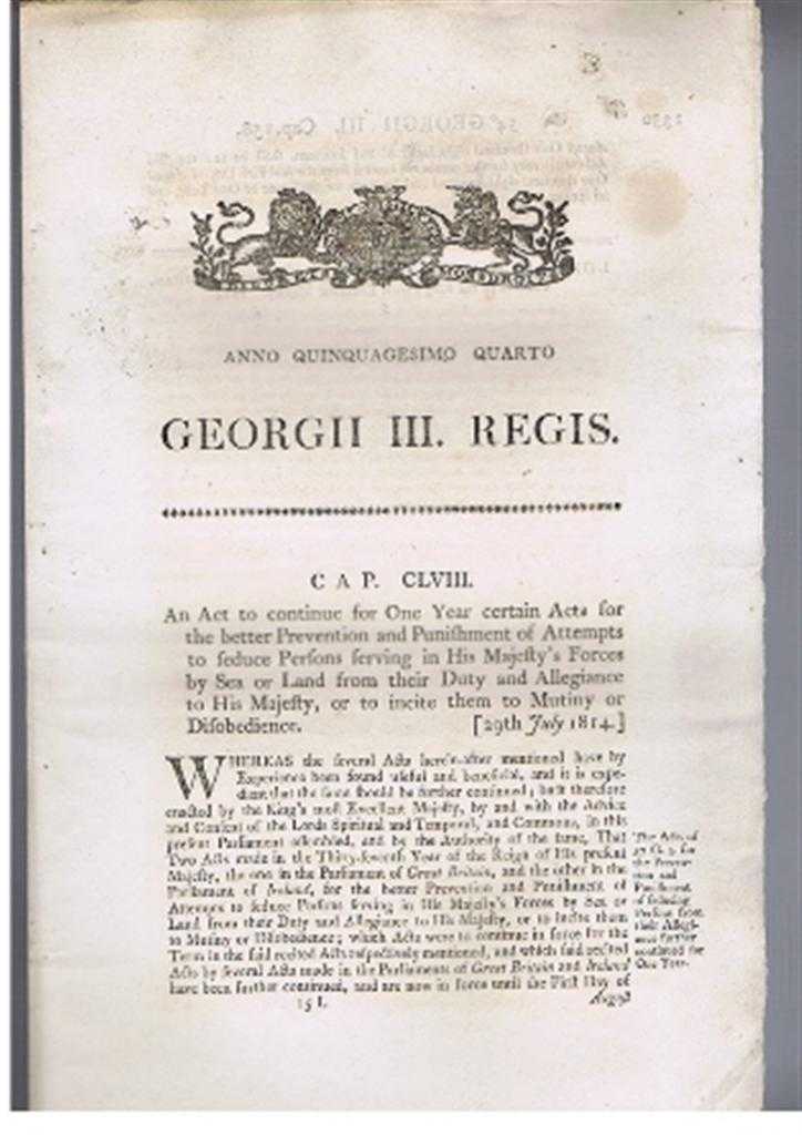 Anno Quinquagesimo Quarto, Georgii III Regis. An Act to Continue for ...