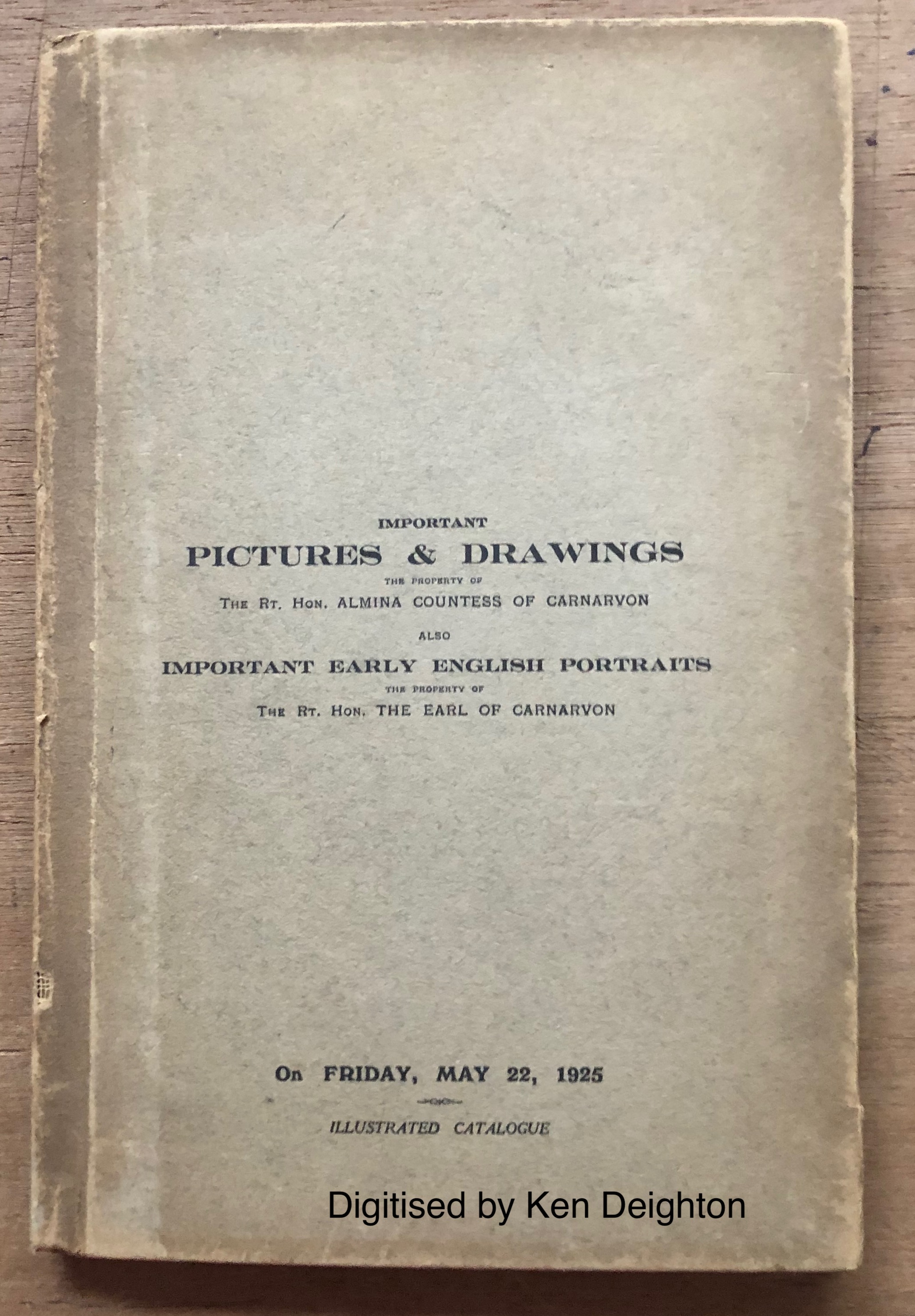 Important Pictures & Drawings The Property Of The Rt Hon Almina ...