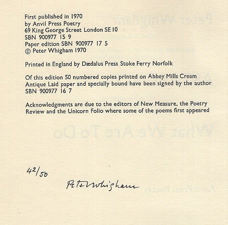 Astapovo or What We Are To Do by Whigham, Peter: Hardcover (1970 ...