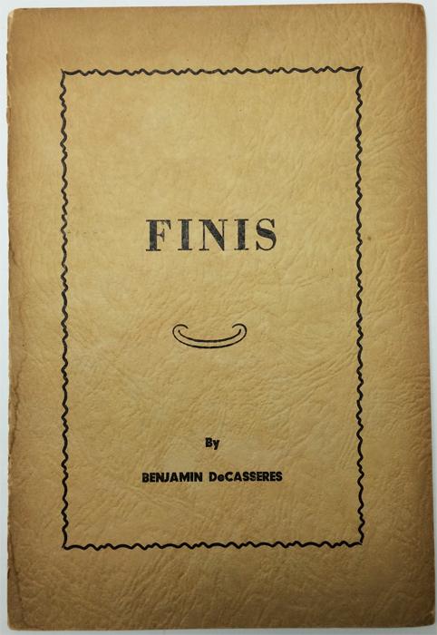 Finis by Decasseres, Benjamin: Good Soft cover (1945) 1st Edition ...