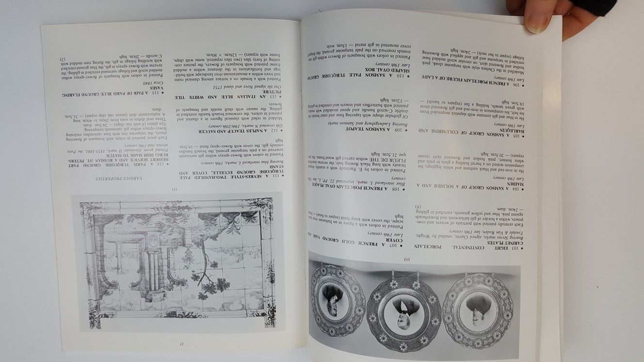 Sale Catalogue: Later European Ceramics, April 20 1982, The Properties ...
