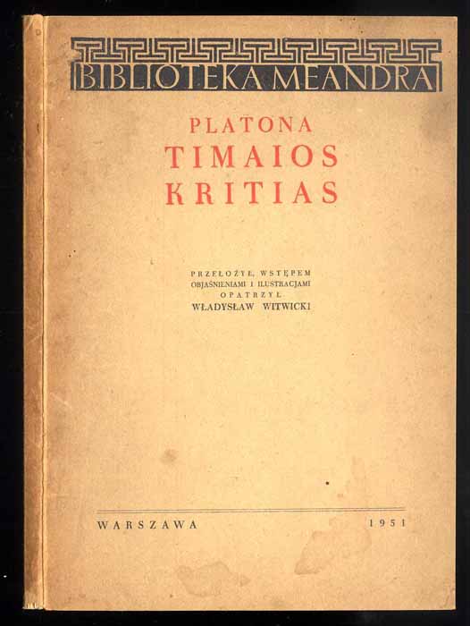 Timajos. Kritias/Timaios. Kritias by Platon: Oprawa wydawnicza ...