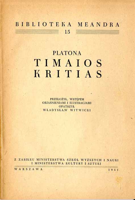 Timajos. Kritias/Timaios. Kritias by Platon: Oprawa wydawnicza ...