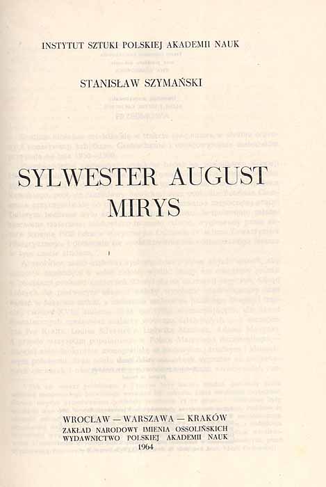 Sylwester August Mirys by Szymanski Stanislaw | POLIART Beata Kalke