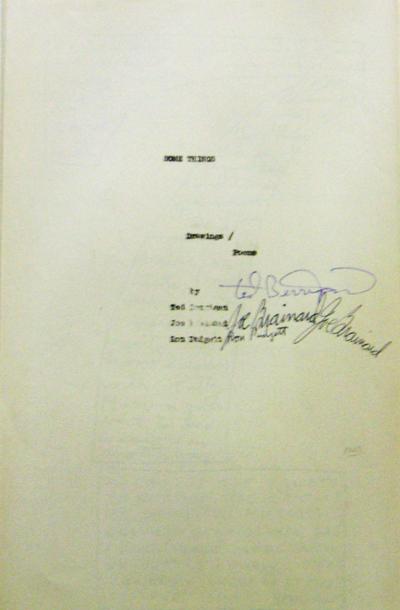 Some Things Drawings / Poems by Berrigan, Ted, Padgett, Ron & Brainard ...
