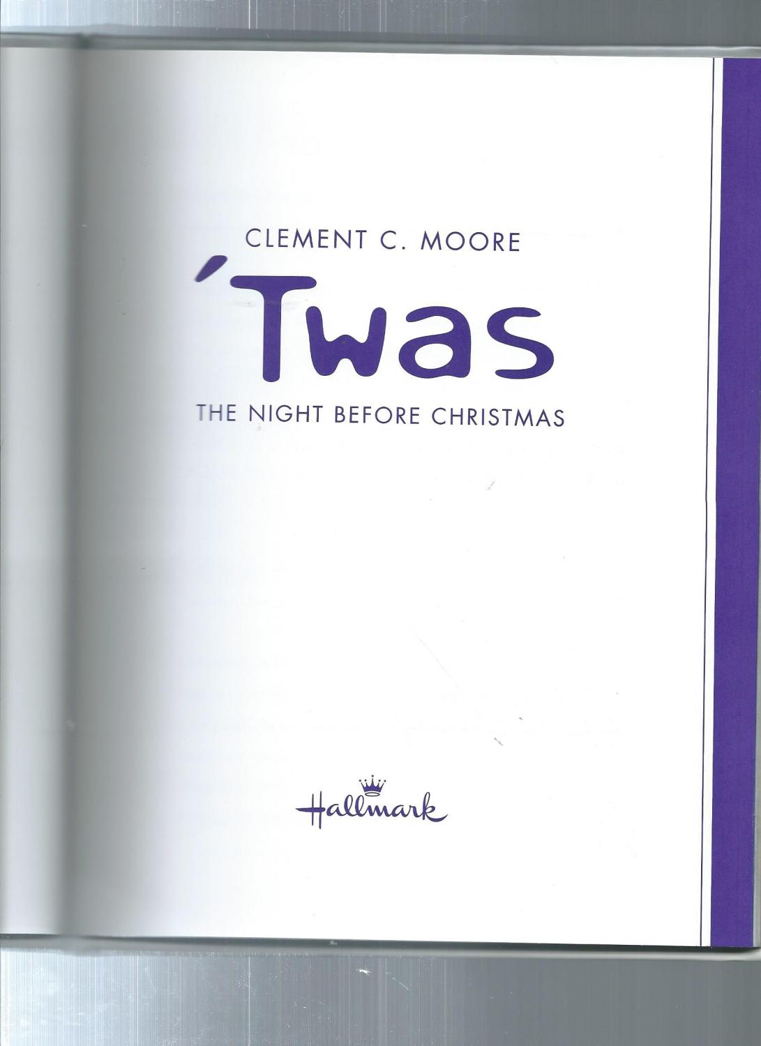 TWAS THE NIGHT BEFORE CHRISTMAS by Moore, Clement C / Hall Jr, Don ...