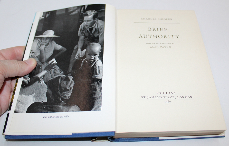 Brief Authority. With an Introduction by Alan Paton. by HOOPER, Charles ...
