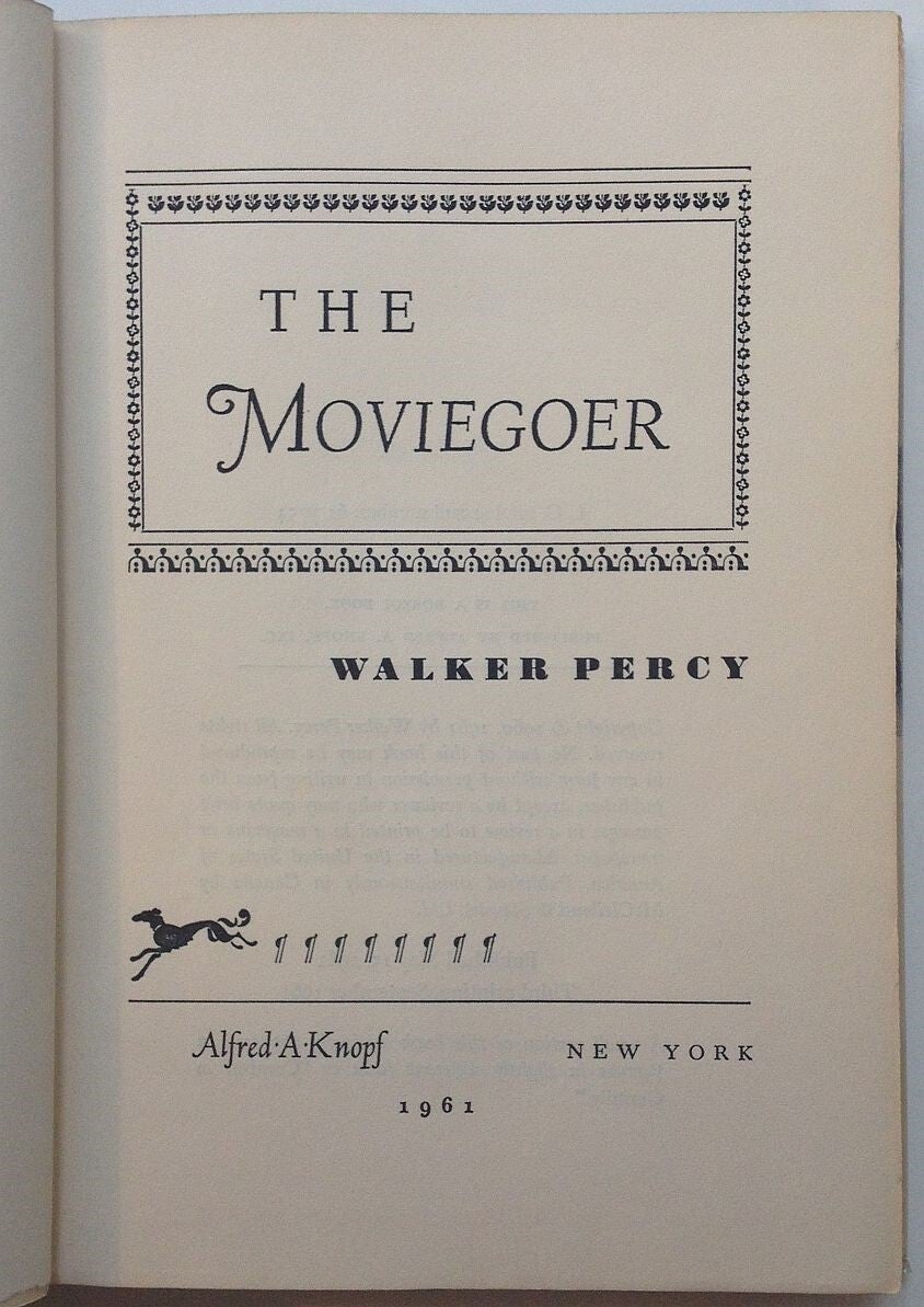 The Moviegoer by PERCY, Walker: fine hardcover (1961) First., Signed by ...