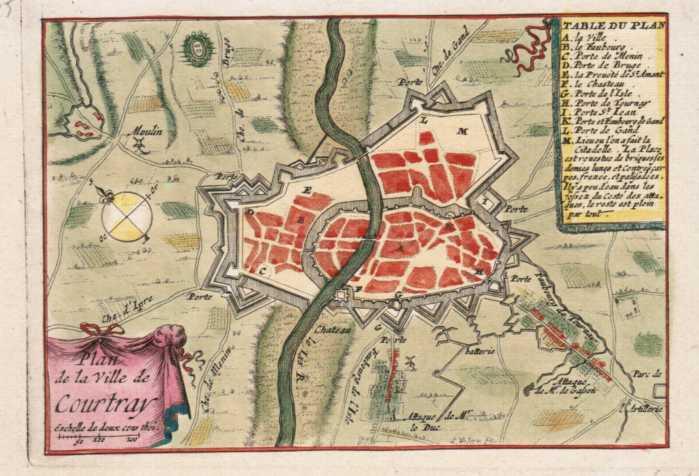 Plan de la Ville de Courtray. von Courtrai: Kunst / Grafik / Poster ...
