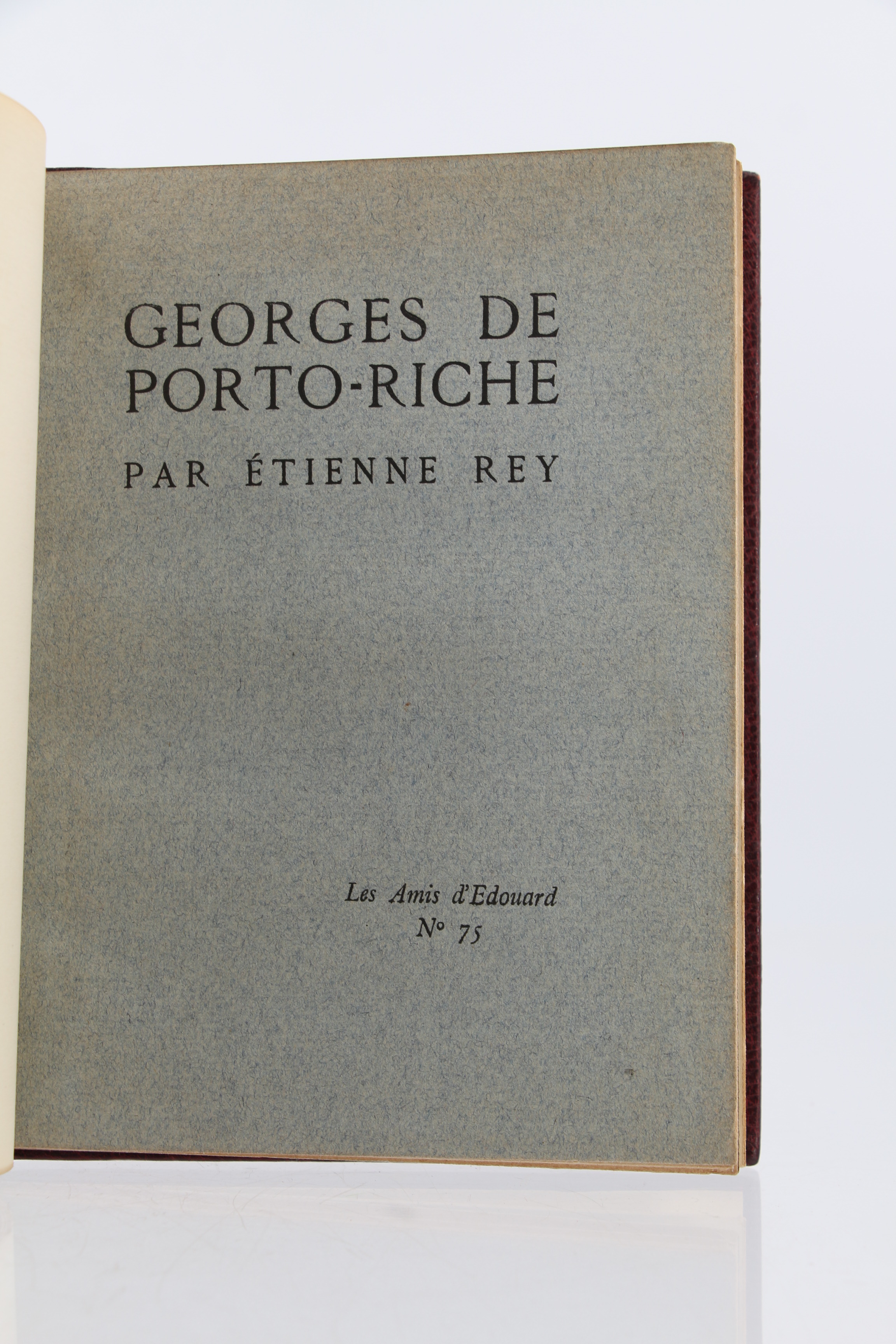 Georges de Porto-Riche by Étienne REY: Couverture rigide (1924 ...