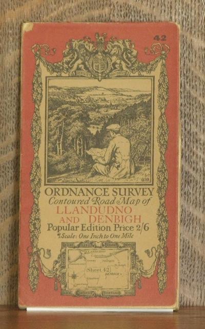 ORDNANCE SURVEY CONTOURED ROAD MAP OF LLANDUDNO AND DENBIGH Popular ...