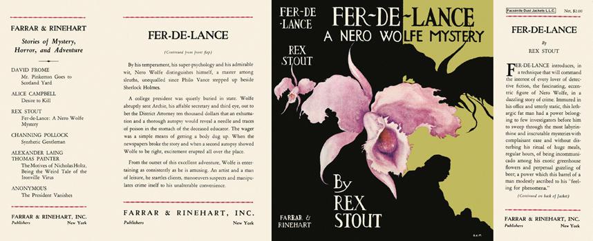 Fer-De-Lance by Stout, Rex: Near Fine Hardcover (1934) 1st Edition ...