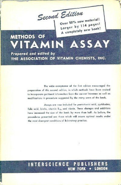 METHODS OF VITAMIN ASSAY by The Association Of Vitamin Chemists: Near ...