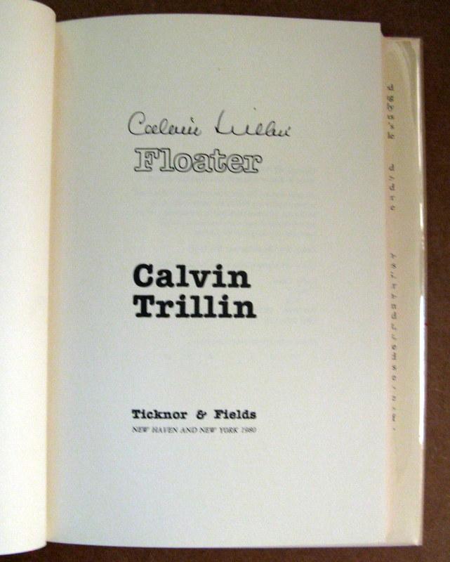 Floater by Trillin, Calvin: Near Fine Hardcover (1980) First Edition ...