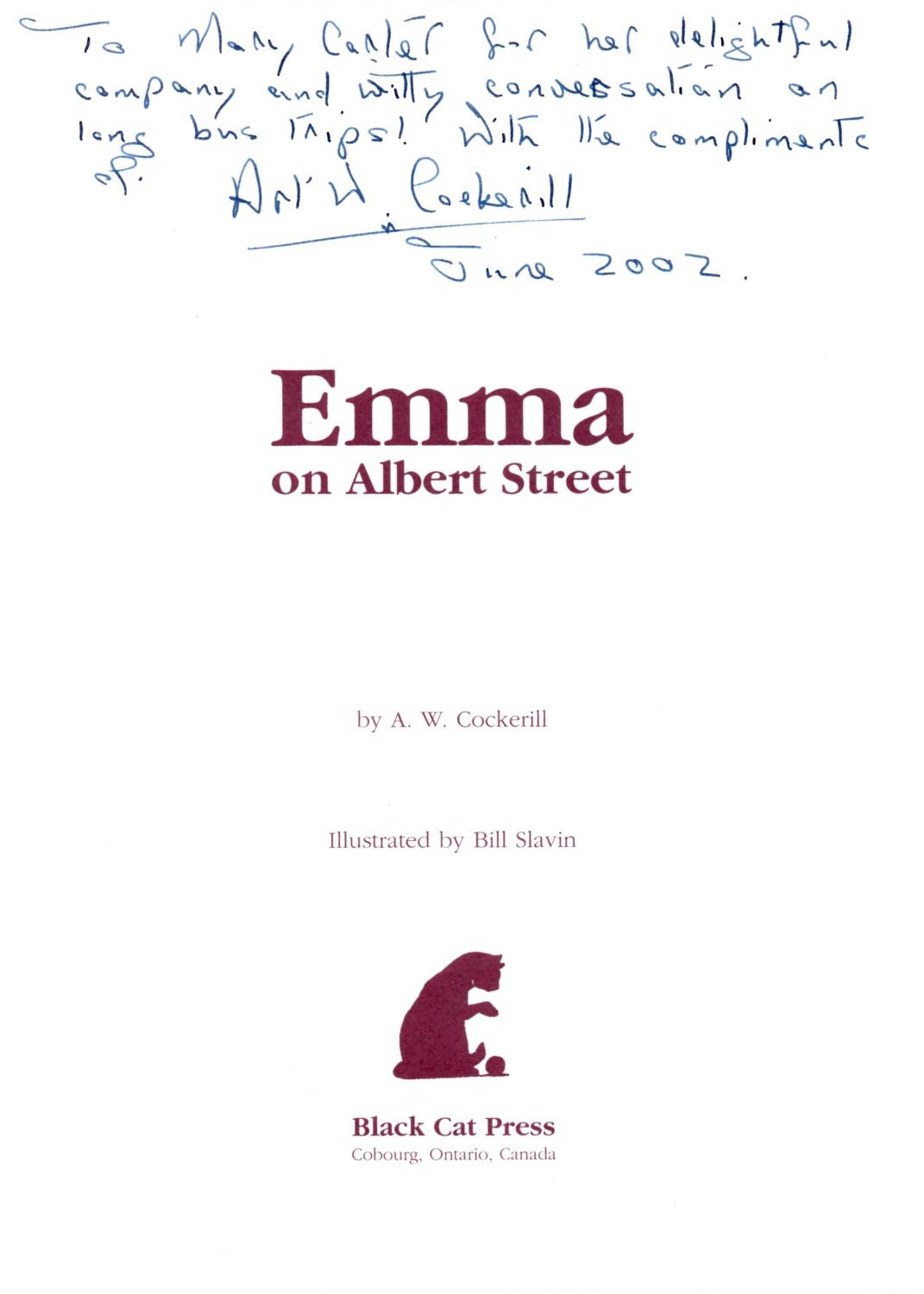 Emma on Albert Street by Cockerill, A. W.: Good Hardcover (1997) First ...