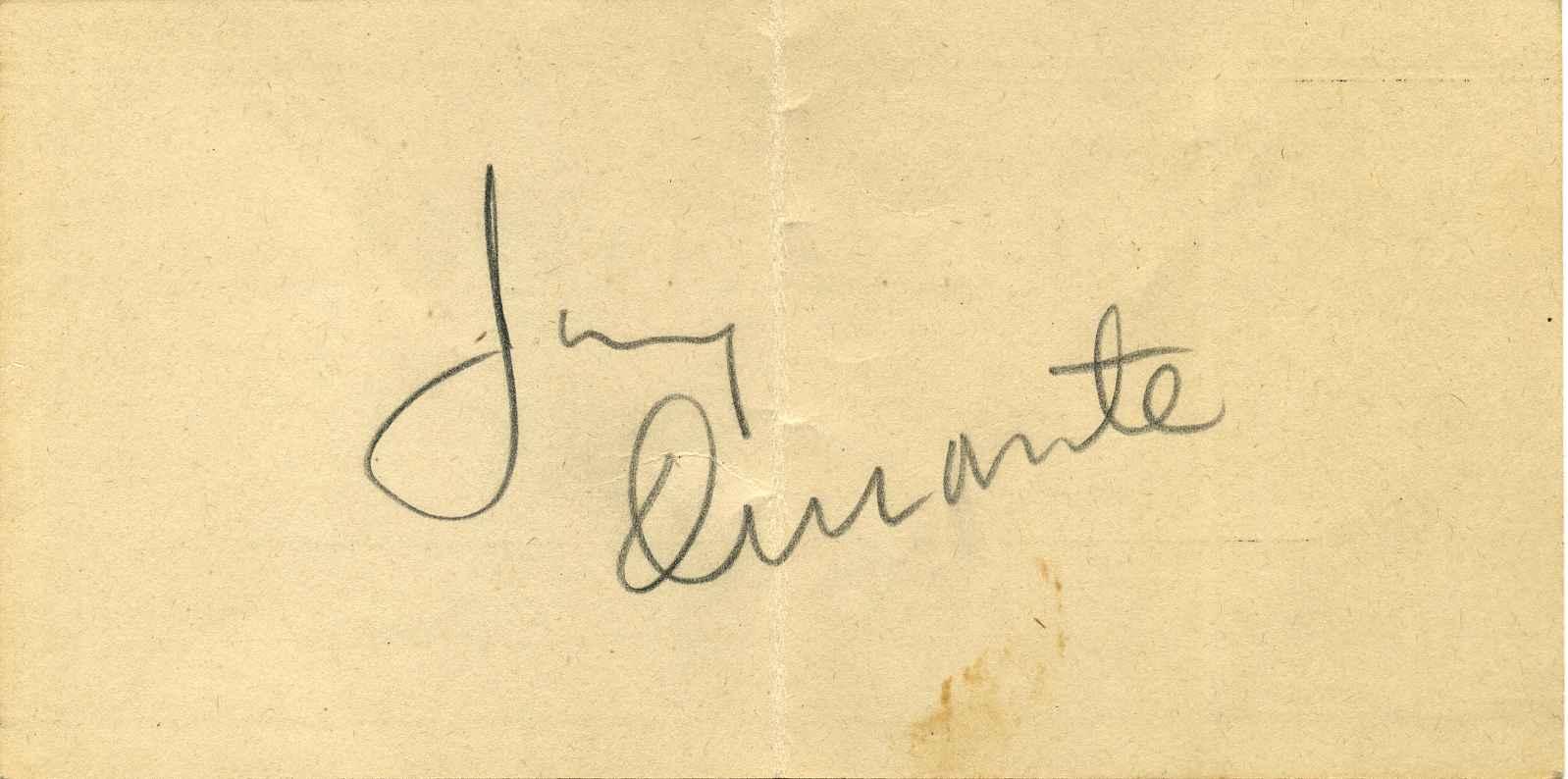 Small card signed by Jimmy Durante (1893-1980). by Durante, Jimmy: Very ...