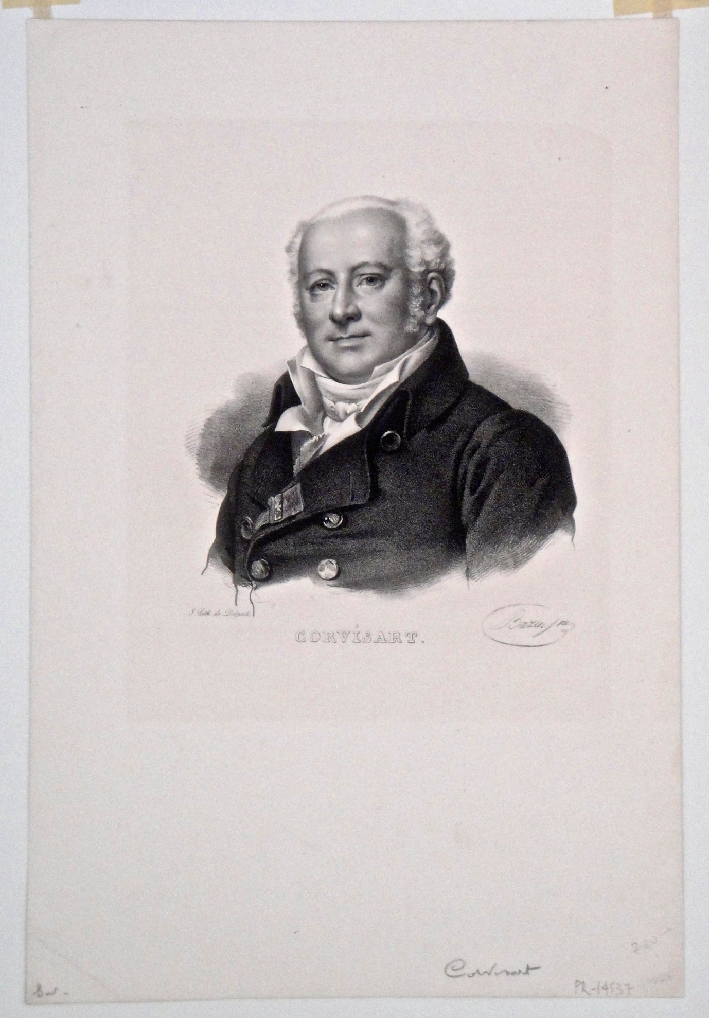 Lithographed portrait by Bazun,jr 29.5x23.5cm by Corvisart, Jean ...