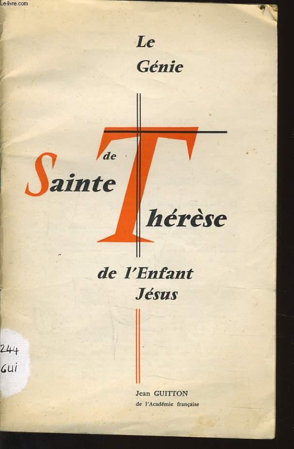 LE GENIE DE SAINTE THERESE DE L'ENFANT JESUS by JEAN GUITTON: bon ...