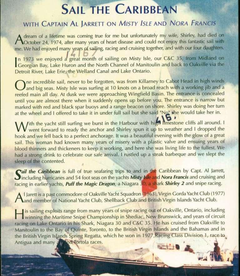 Sail the Caribbean with Captain Al Jarrett on Misty Isle and Nora ...