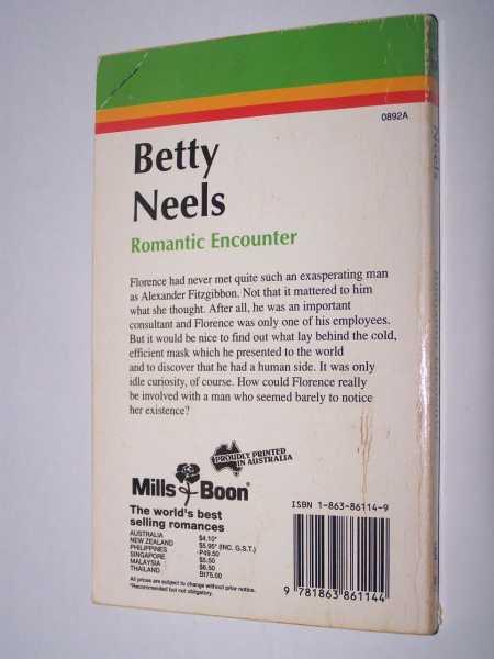 Romantic Encounter By Neels Betty Good Mass Market Paperback 1992 First Edition