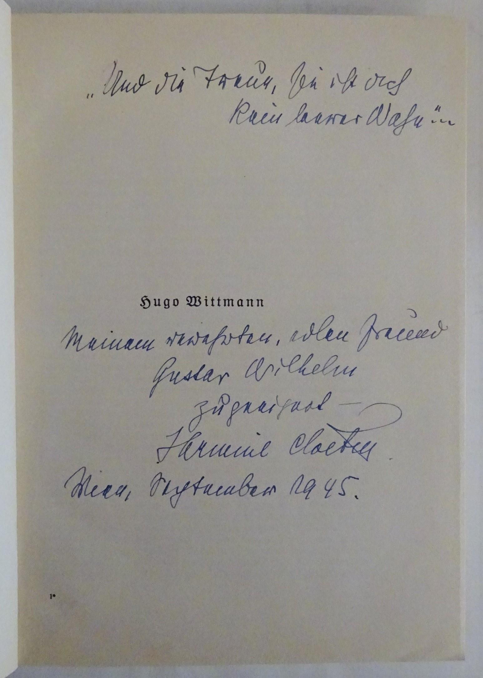 Feuilletons. Geleitworte von Hermine Cloeter. Mit Front von Wittmann ...