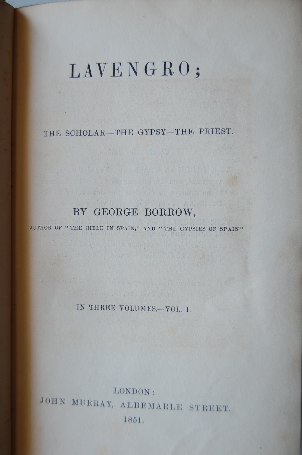 Lavengro; the Scholar - the Gypsy - the Priest by Borrow, George: Near ...