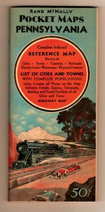 Rand McNally Pocket Maps of Pennsylvania for Tourists Travelers Shippers General Commercial and ...