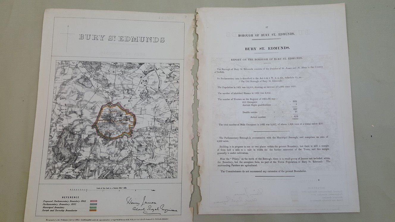 Map of the Borough of Bury St Edmunds and Report on the Borough by ...