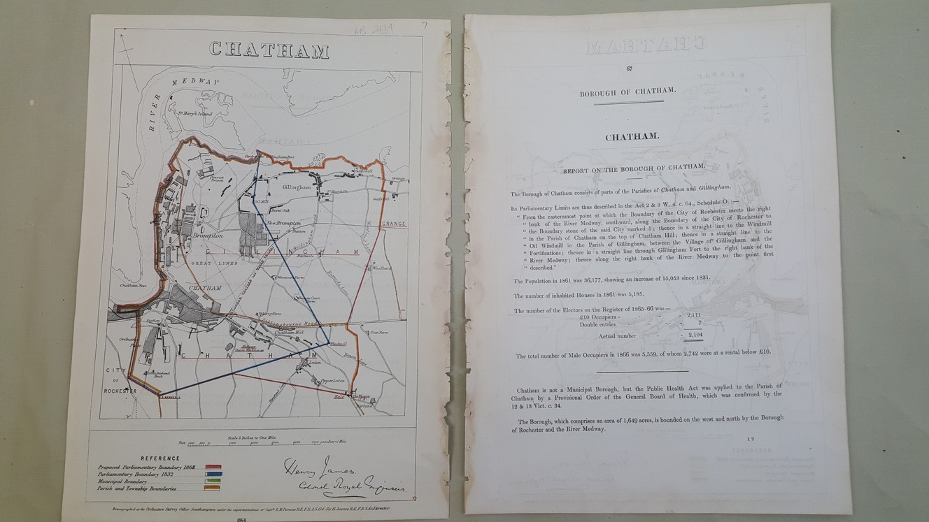 Map of The Borough of Chatham and Report on the Borough by James, Sir ...