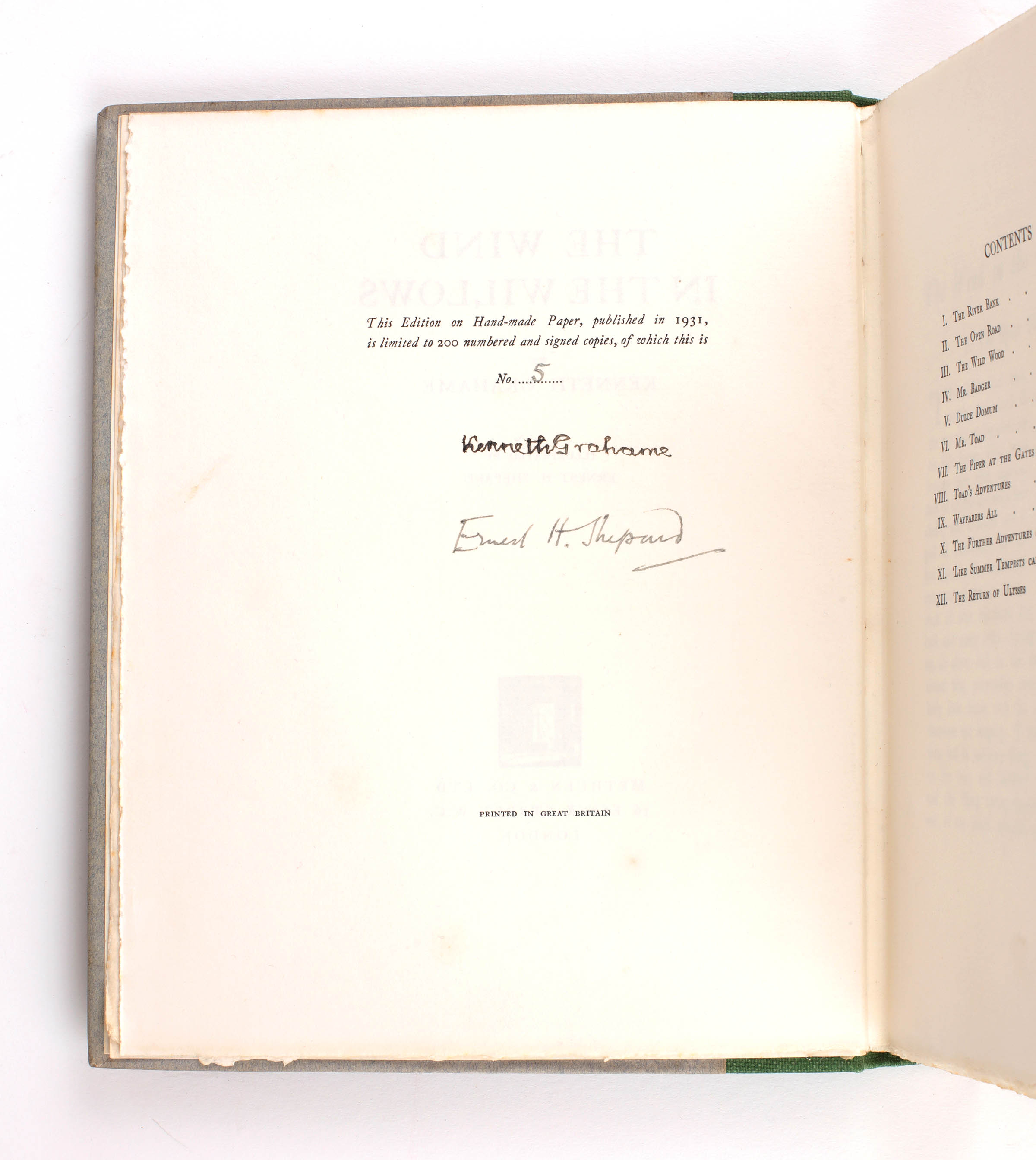 THE WIND IN THE WILLOWS by GRAHAME, Kenneth; SHEPARD, E.H.: (1931 ...