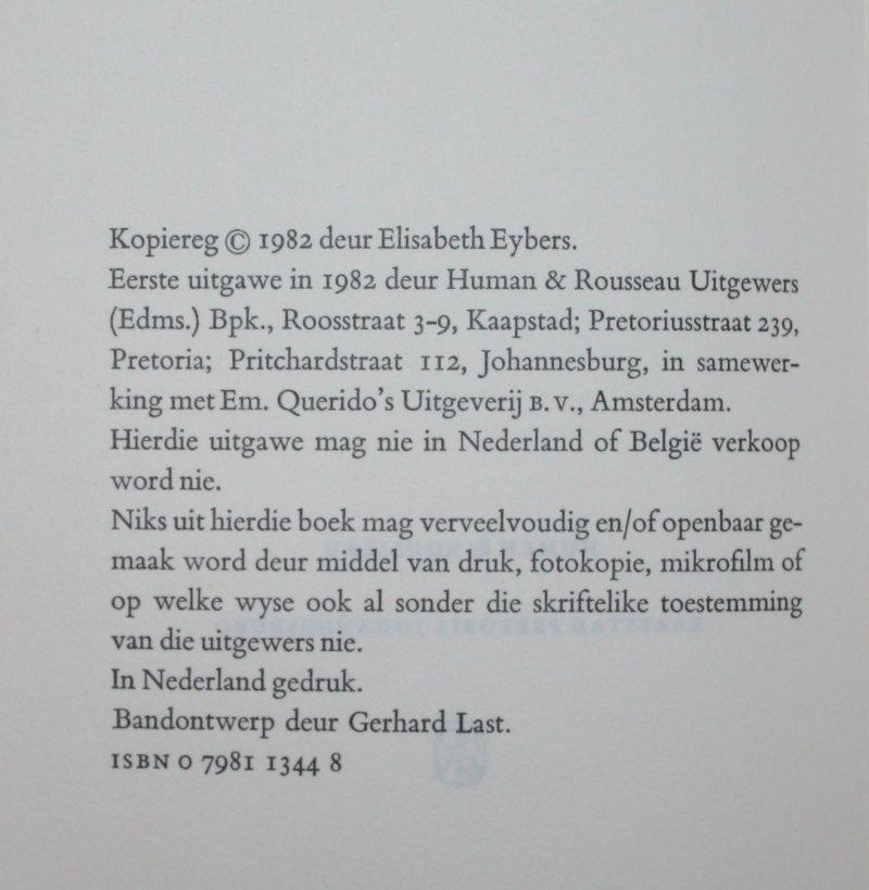Bestand by Elisabeth Eybers: Fine Hardcover (1982) 1st Edition ...