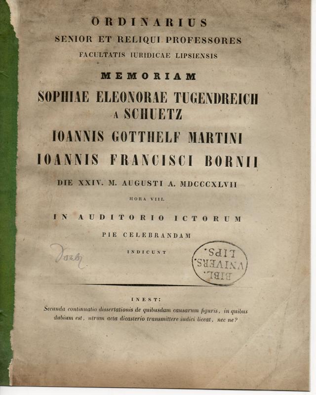 Secunda continuatio dissertationis de quibusdam causarum figuris, in ...