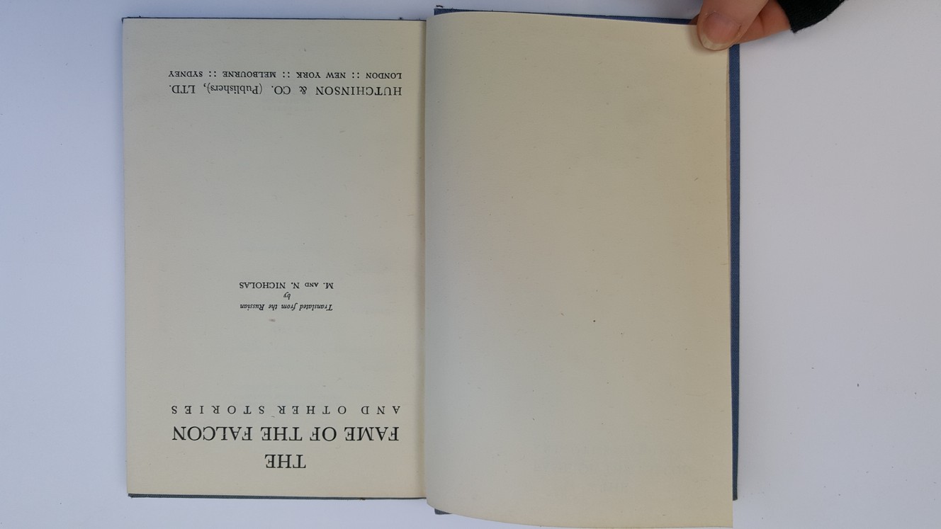 The Fame of the Falcon and other stories by Rebak, Nathan, Riss, Evgeny ...