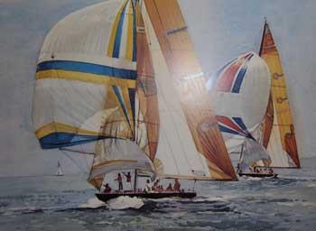 Match Race. [Balboa Island, CA] by Hynds, Ruth.: (1985) Signed by ...