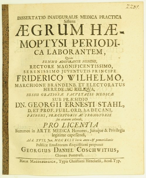 Sistens Aegrum Haemoptysi Periodoca Laborantem. Praes. Gerogiii ...