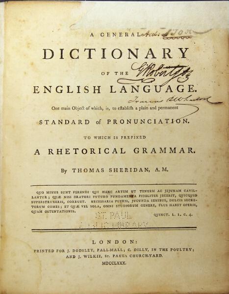 A general dictionary of the English language. One main object of which ...